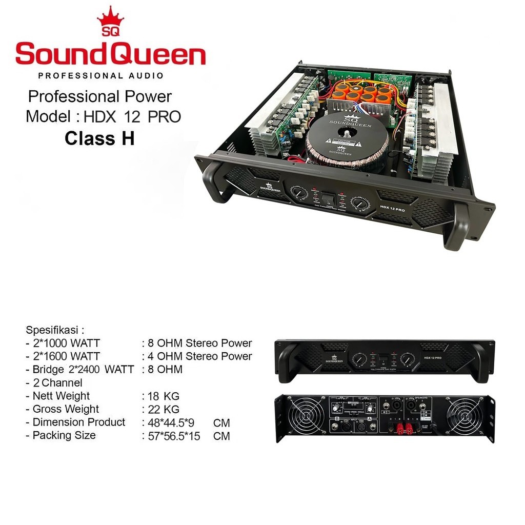 Jual Power Soundqueen HDX 12 PRO Power Amplifier HDX-12P SQ Sound Queen ...