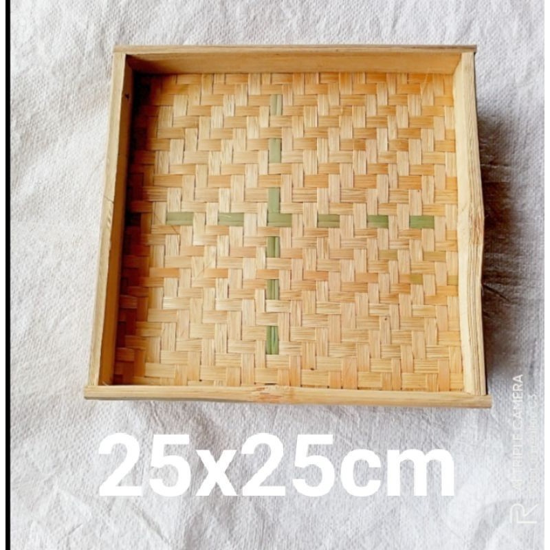 Jual tampah bambu kotak/nampan bambu/tempat tumpeng 25 x 25 BTK ...
