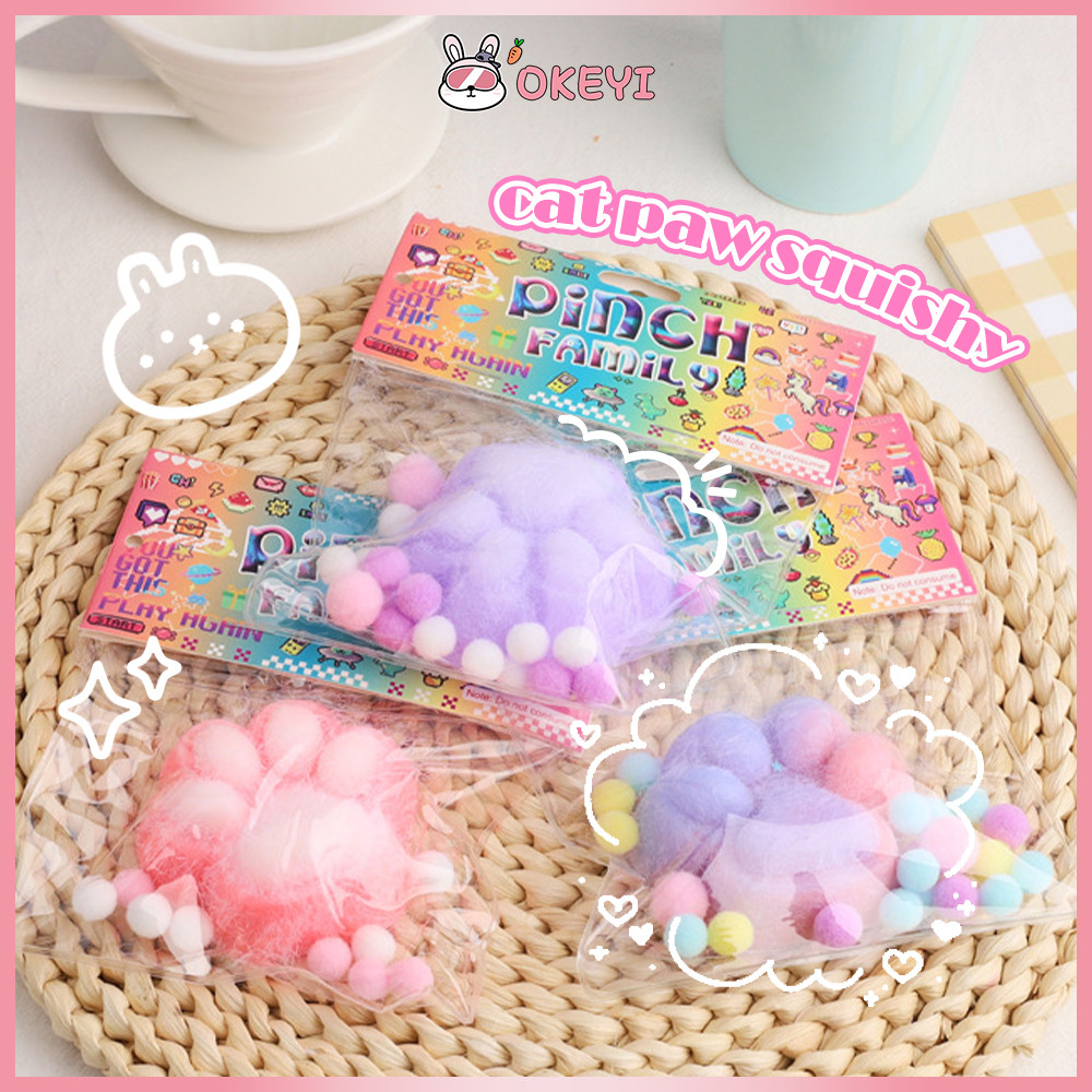 Jual OKEYI Taba squishy paw lucu squishy fidget toys cat paw super ...