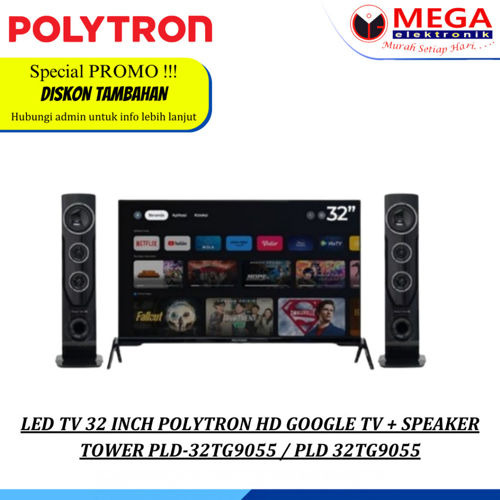 Jual LED TV 32 Inch Polytron HD GOOGLE TV + SPEAKER TOWER PLD-32TG9055 / PLD 32TG9055 | Shopee ...
