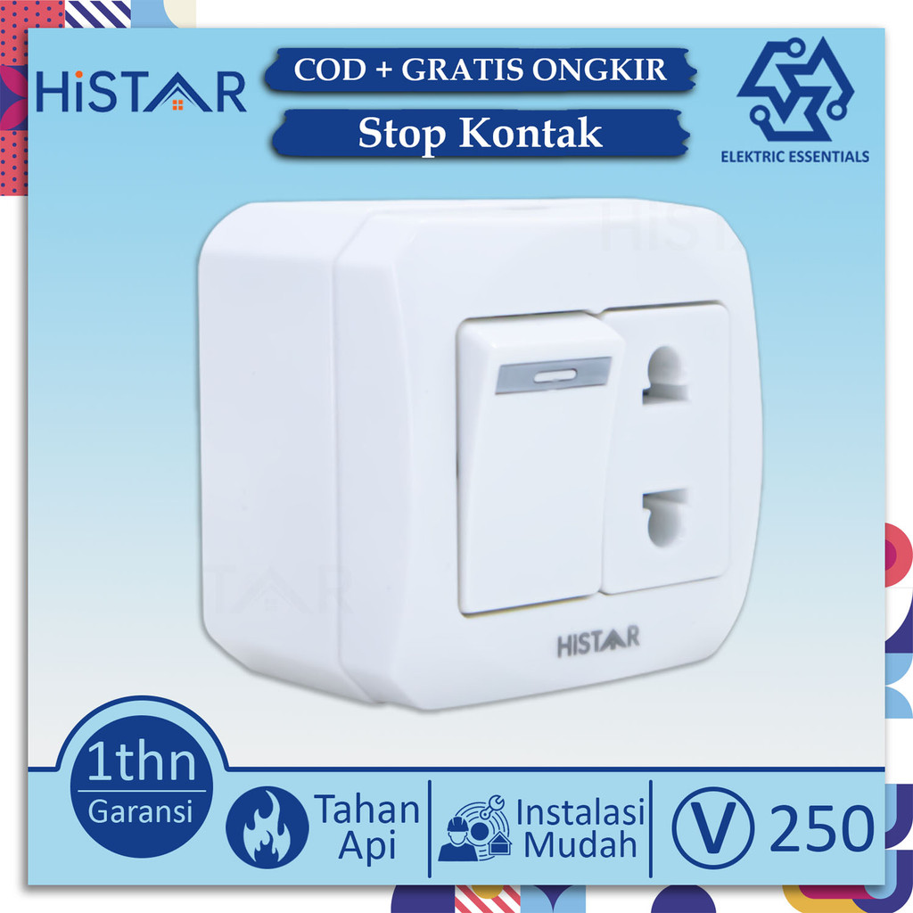 Jual Elektric Essentials - HiSTAR Saklar CCOD102W Classic Switch+Socket ...