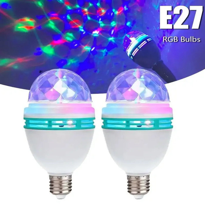 Jual Lampu LED Disco Putar Warna Warni RGB Colorful Auto Rotating Stage ...