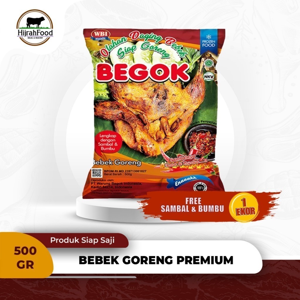 Jual Begok Bebek Goreng Premium Lengkap Dengan Sambal dan Bumbu 500 gr ...