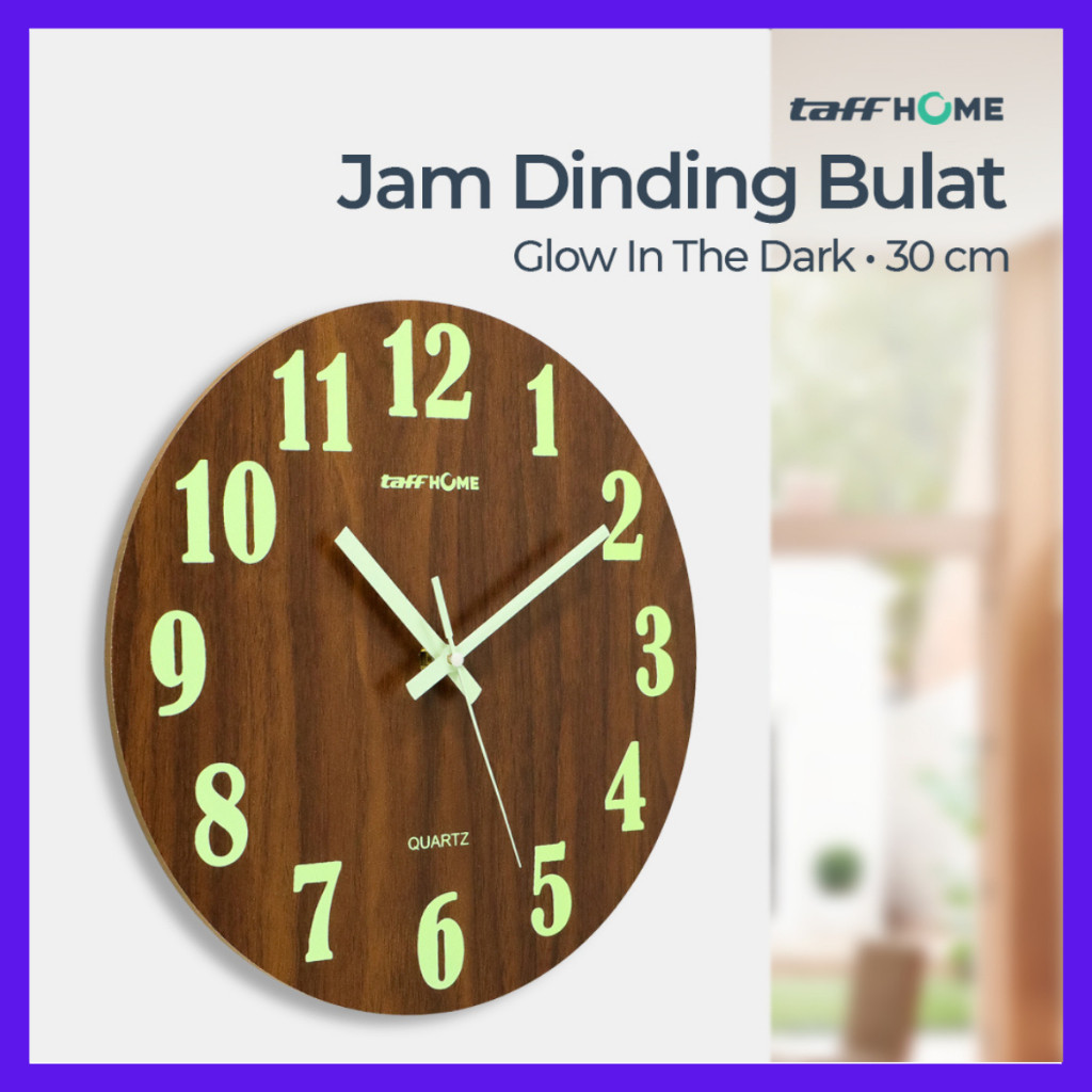 Jual Anissa_store-Jam Dinding Bulat Quartz Luminous Glow in The Dark ...