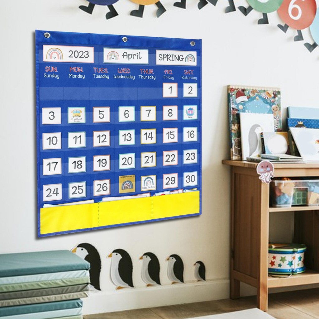Jual Calendar Pocket Chart Teaching Calendar Classroom Organized Chart ...