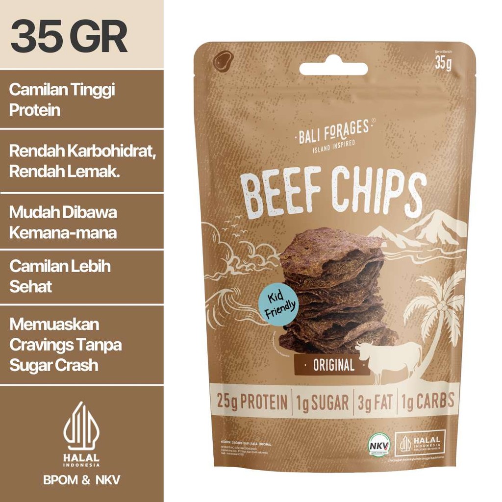 Jual Bali Forages Beef Chips Original | Keripik Daging Sapi | Cemilan ...