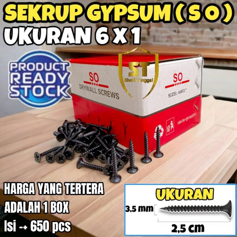 Jual [1 BOX] SEKRUP GYPSUM - SO (6X1" Inchi) - BAUT SKRUP GYPSUM - 930 GRAM/KOTAK | Shopee Indonesia
