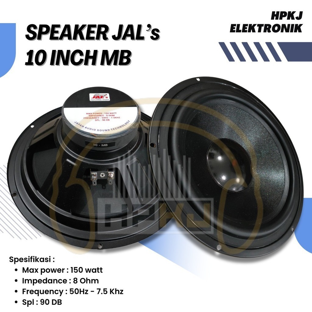 Jual SPEAKER KOMPONEN JAL 10" MB SPEAKER JAL'S 10 INCH 150 WATT | Shopee Indonesia