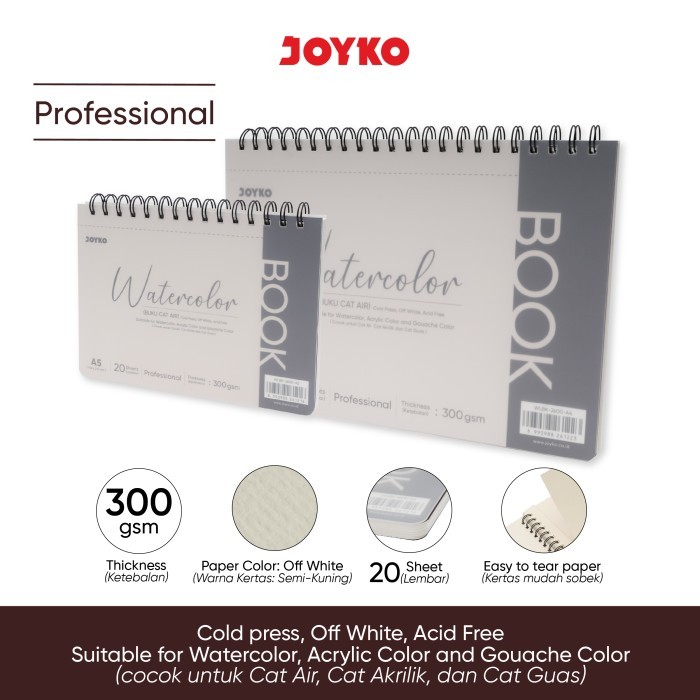 Jual Watercolor Book Buku Cat Air Joyko WLBK-2600 300 gsm 20 Sheets ...