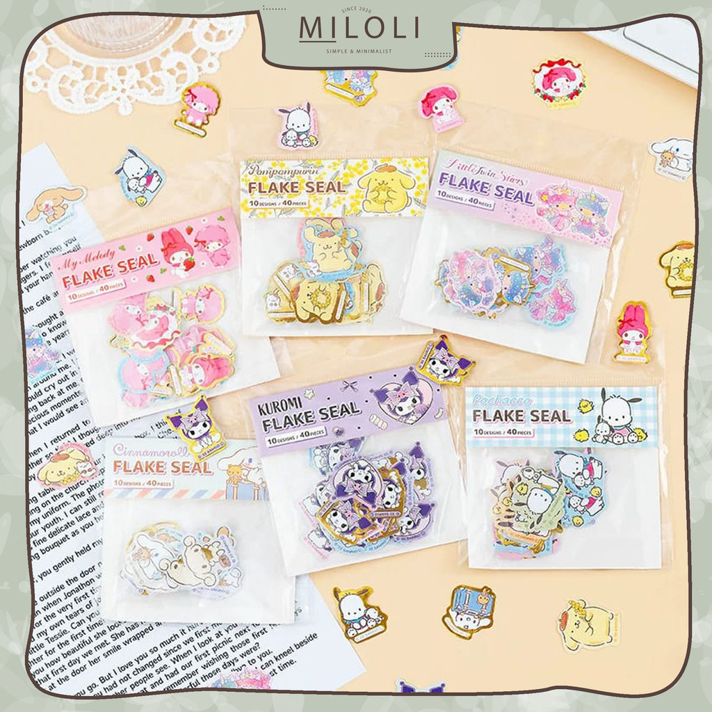 Jual [MILOLI] 40Pcs STICKER FLAKE SEAL SANR10 MEL0DY Cartoon Sticker ...