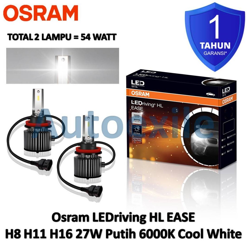 Jual Osram LEDriving HL EASE H8 H11 H16 Putih 6000K Cool White LED Original Garansi Pengganti ...