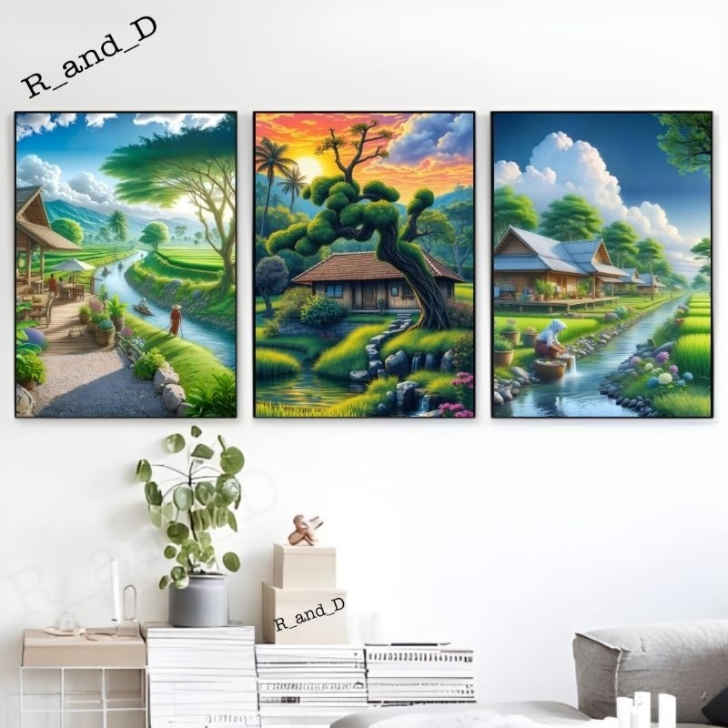 Jual Hiasan Dinding Gambar Pemandangan Ukuran A3, Dekorasi dinding ...