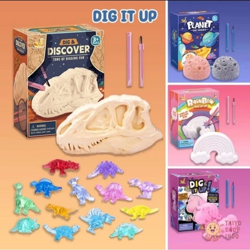 Jual Mainan Anak Menggali Mencari Harta Karun bahan Gypsum Fossil Dig ...