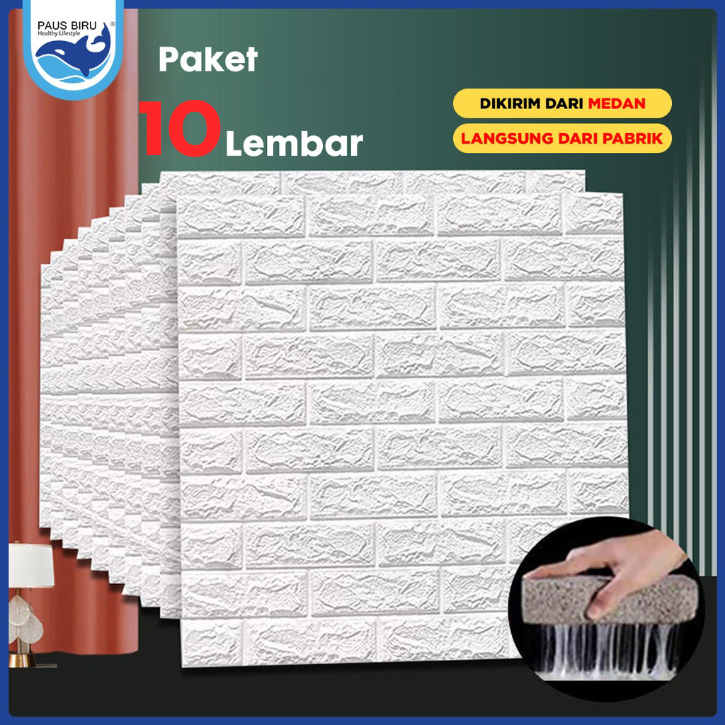 Jual SX34RR Paus Biru - Paket 10 Pcs !! Wallpaper Dinding 3d Foam Motif Batu Bata 70 X 77 cm ...