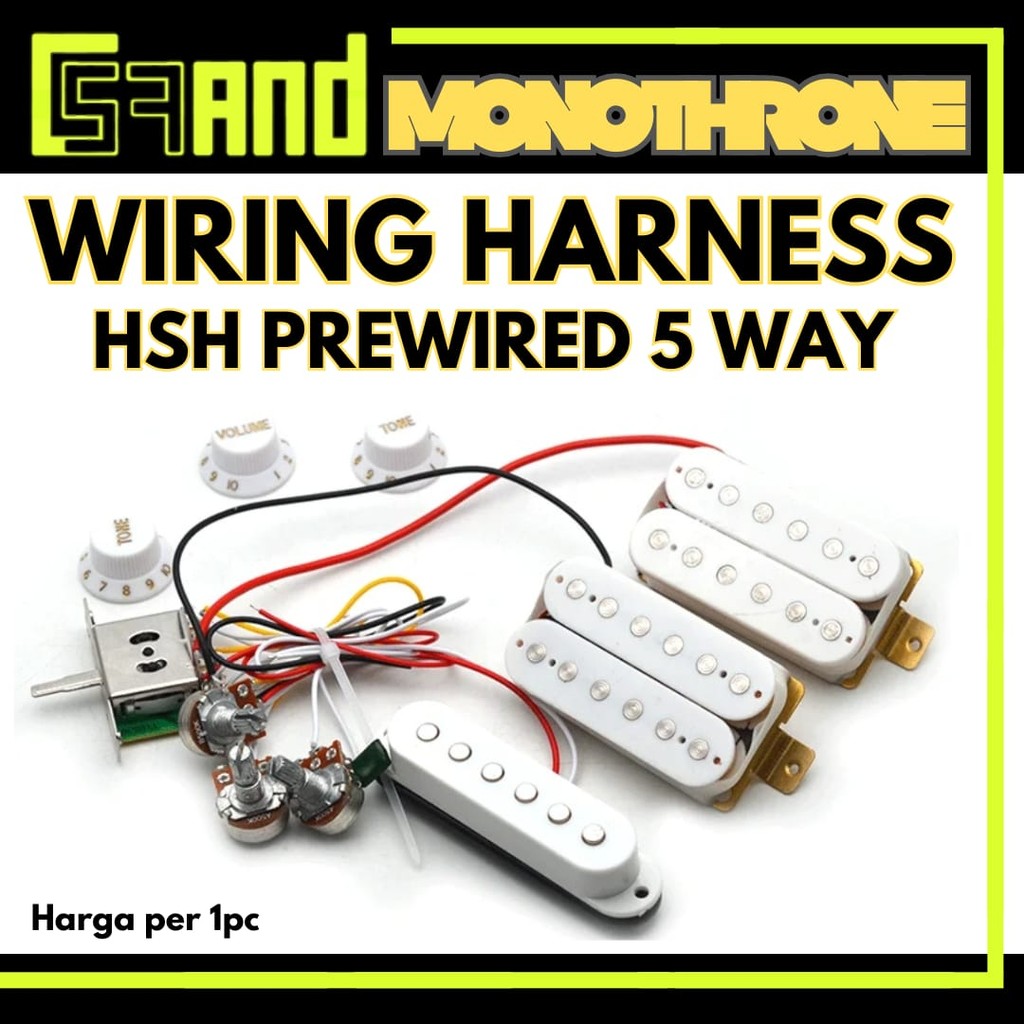 Jual Prewired Humbucker Pickup HSH Gitar Elektrik Prewired 5 Way Switch ...