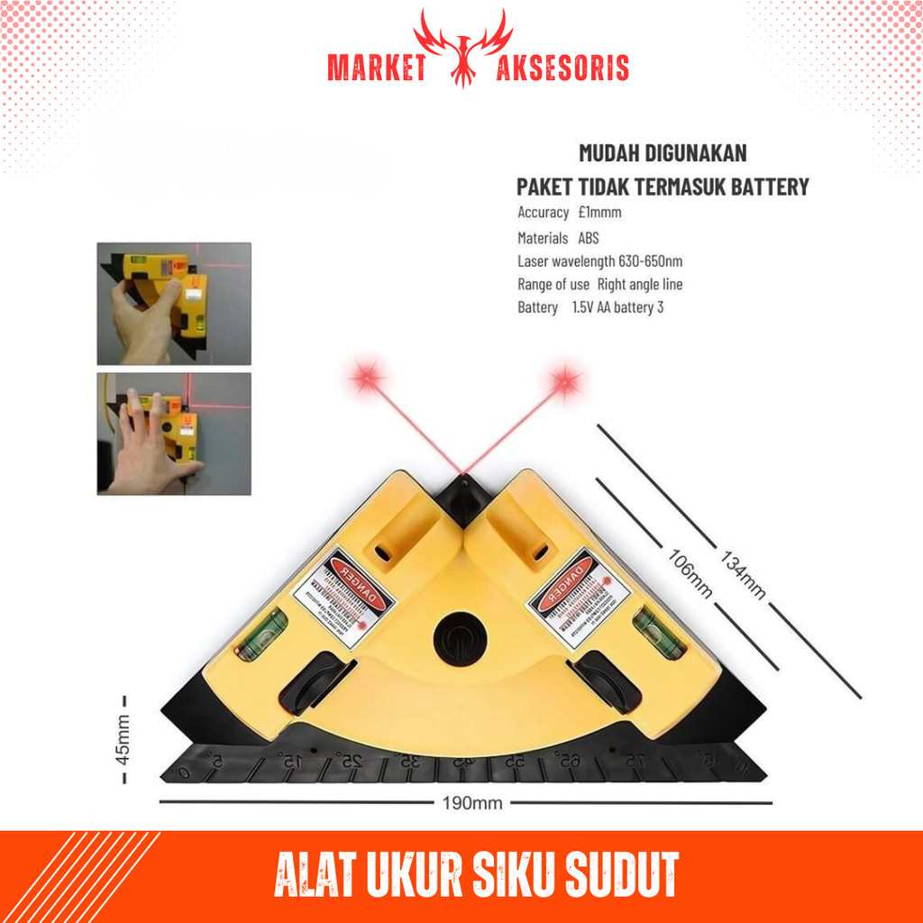 Jual Laser Line Square Alat Ukur Siku Sudut Pengukur Garis Lurus Lantai ...