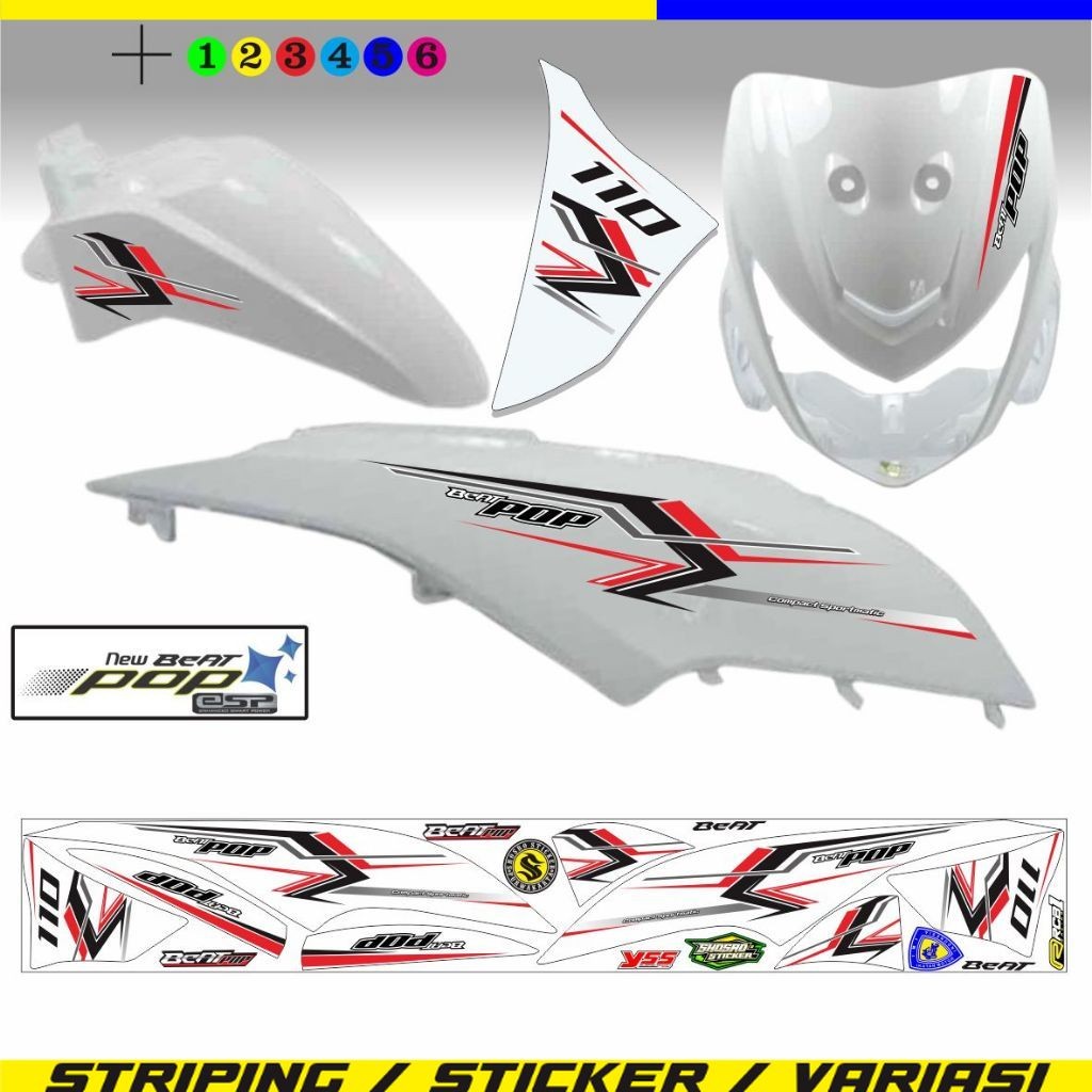 Jual STIKER LIST / STRIPING MOTOR / VARIASI STIKER BEAT POP FI MOTIF ...