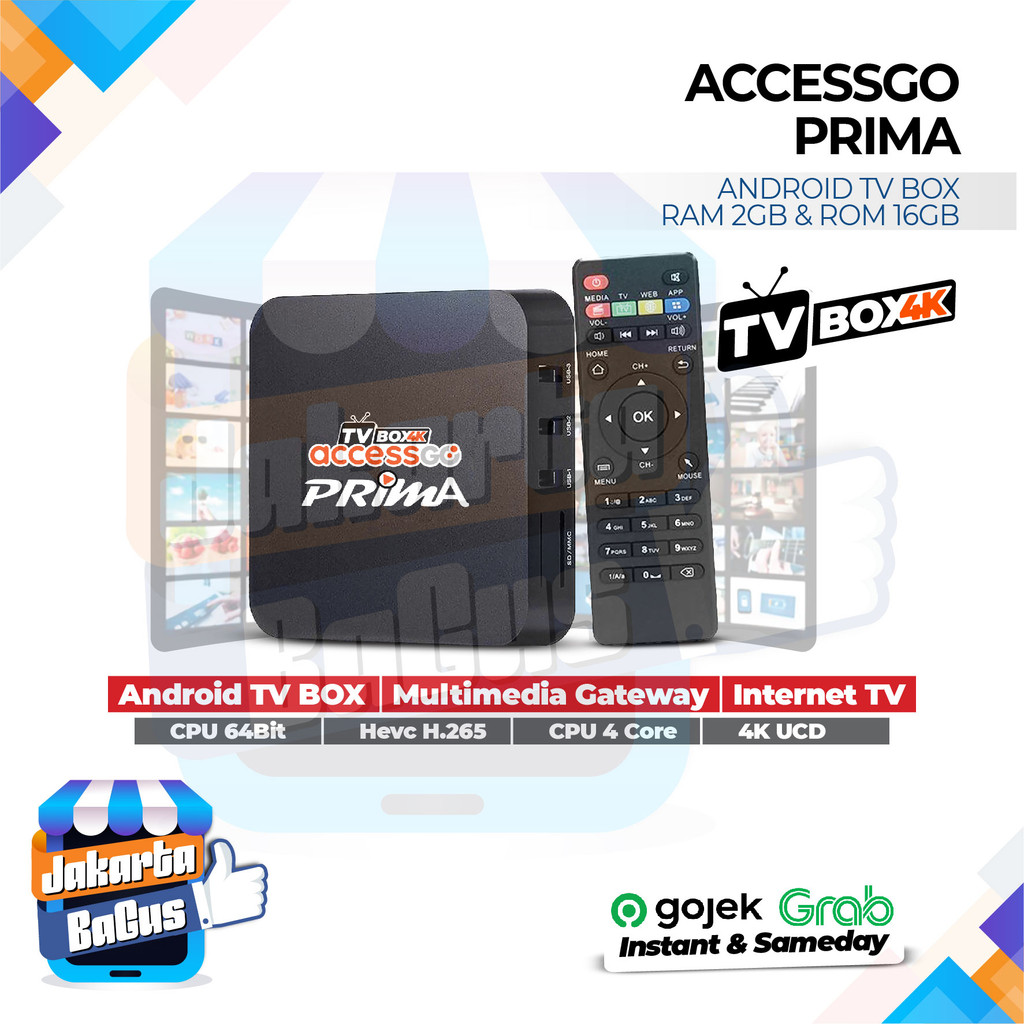 Jual ANDROID TV BOX 4K ACCESSGO PRIMA RAM 2GB & ROM 16GB | Shopee Indonesia