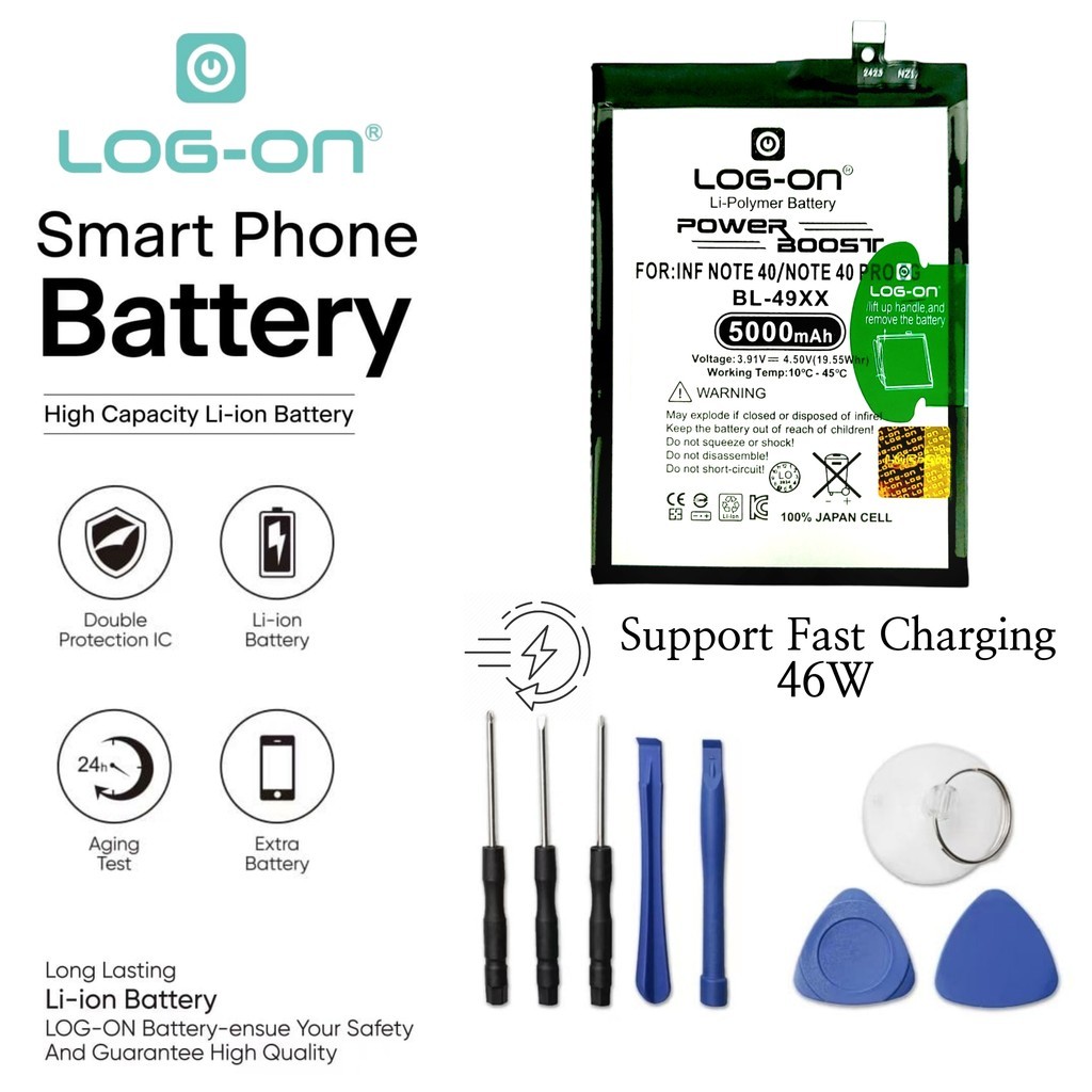 Jual Baterai LOG ON Infinix Note 40 ( X6853 / X6852 ) / Note 40 Pro 5G ...