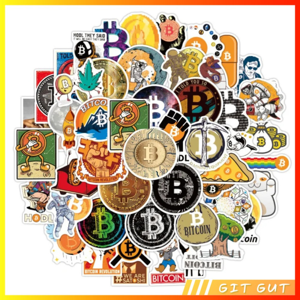 Jual Sticker Pack Stiker Vinyl 50 pcs Bitcoin BTC Kripto Crypto ...