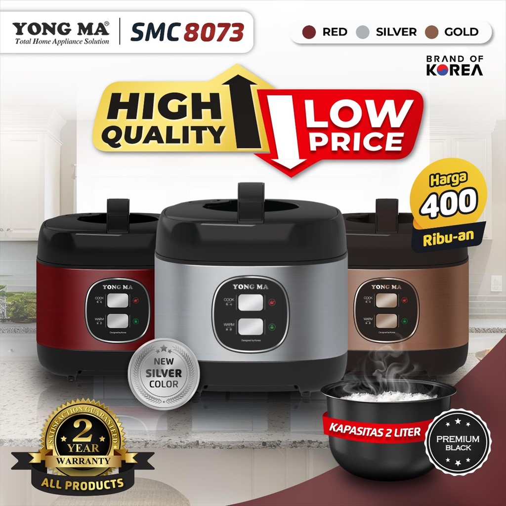 Jual YONG MA Rice Cooker Magic Com 2 Liter 3 IN 1 SMC-8073 / SMC8073 ...
