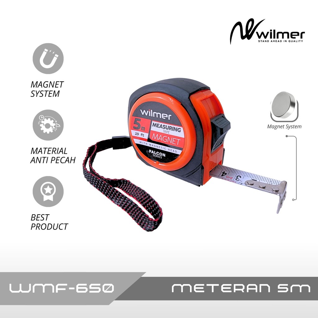 Jual Meteran 5 m / Meteran Tukang 5m Magnetik System Series Falcon ...