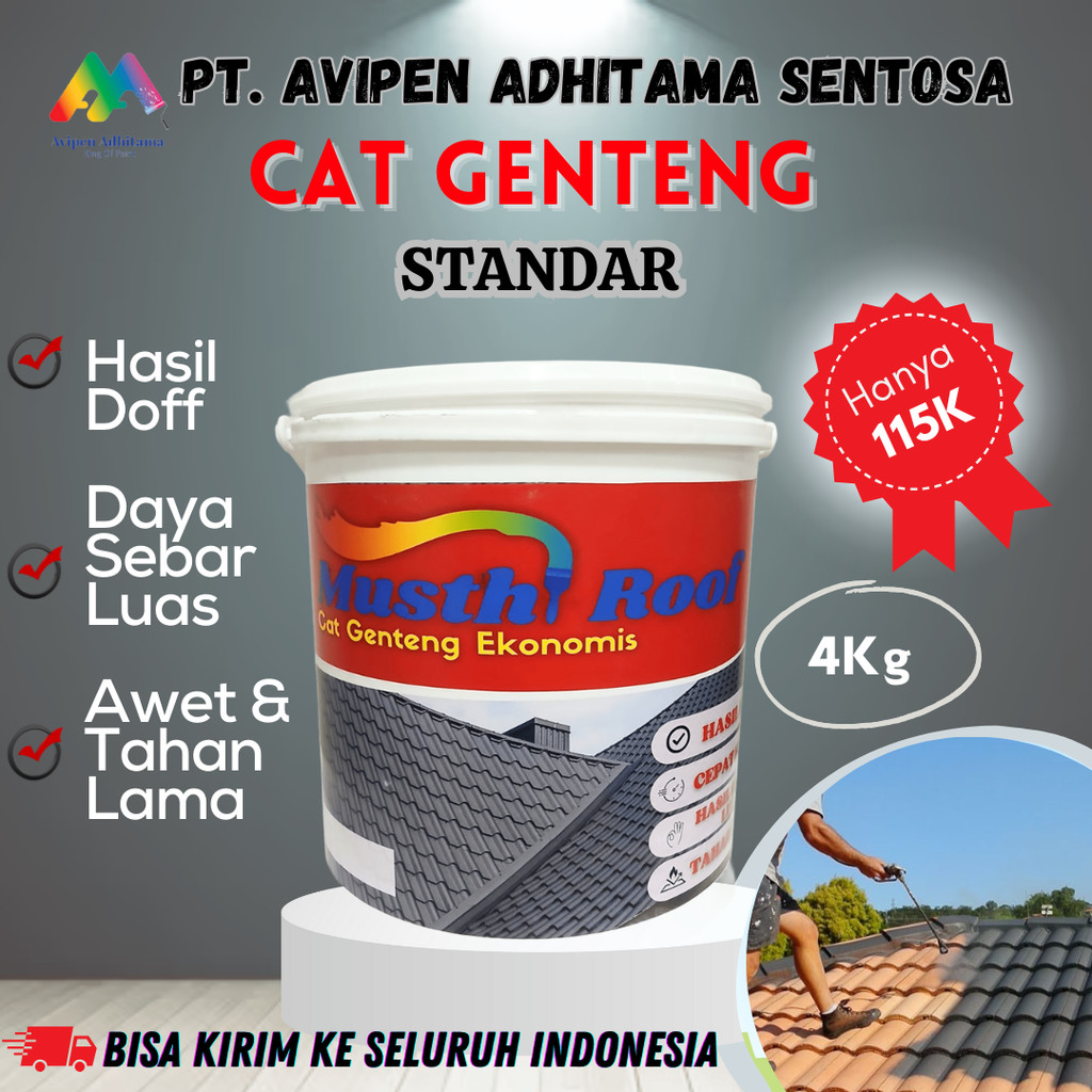 Jual Cat Genteng/Cat Atap Standar MusthiRoof 4 Kg Utk Seng Spandek ...