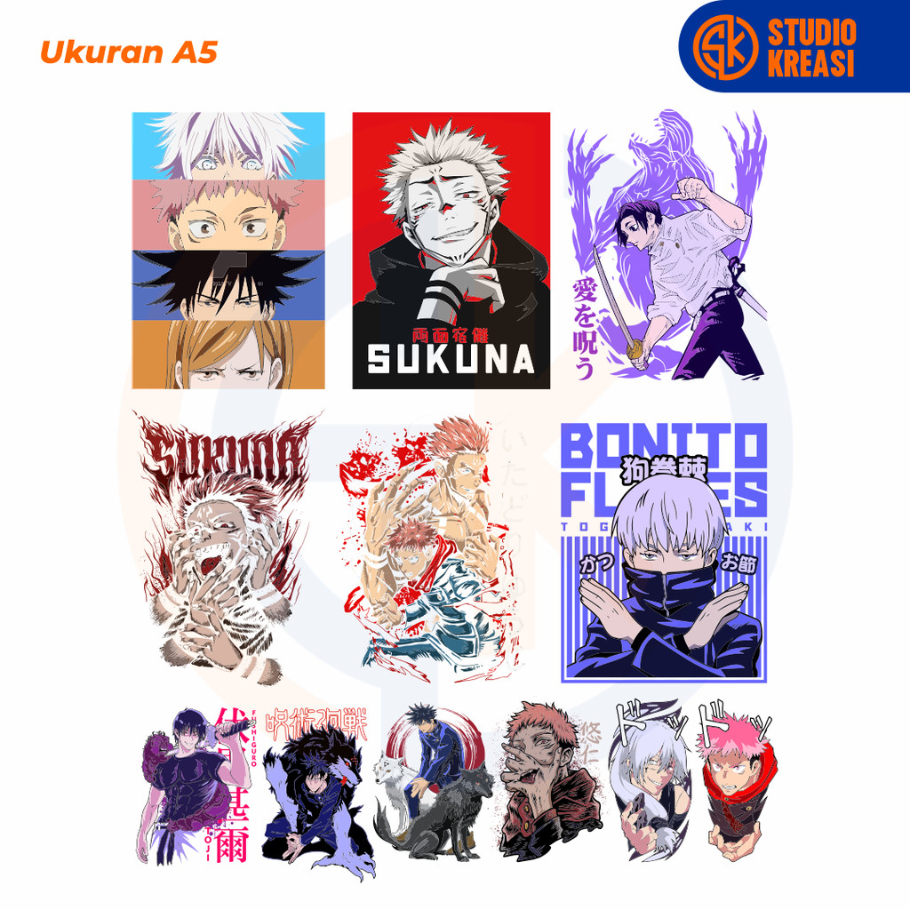 Jual Sablon Setrika Sablon DTF Satuan A5 Anime Jujutsu Kaitsen - SIAP ...