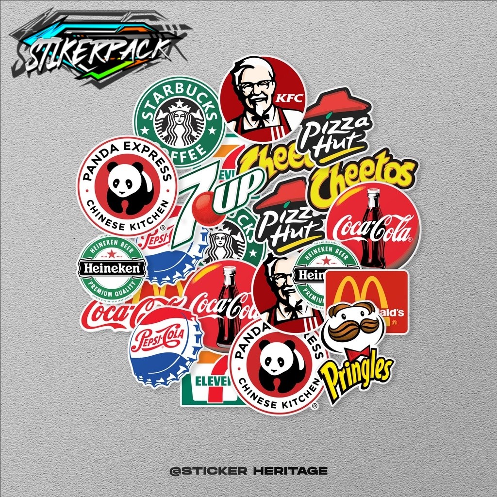 Jual STICKER STIKER FOOD LOGO Laptop Waterproof DIY HP motor helm mobil ...
