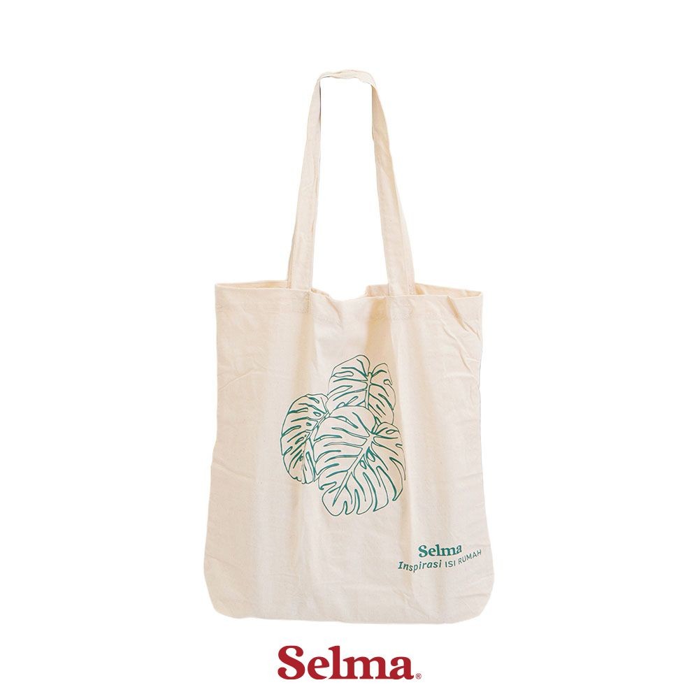 Jual Selma Selma 42X42X10 cm Tote Bag Leaf Motive - Putih Tas Bahu ...
