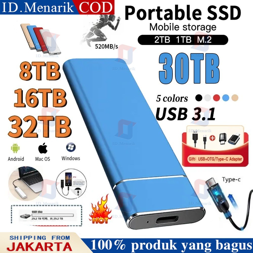 Jual 30TB SSD Laptop Portable SSD External SSD Eksternal 2TB SSD Eksternal dengan Kapasitas 4TB ...