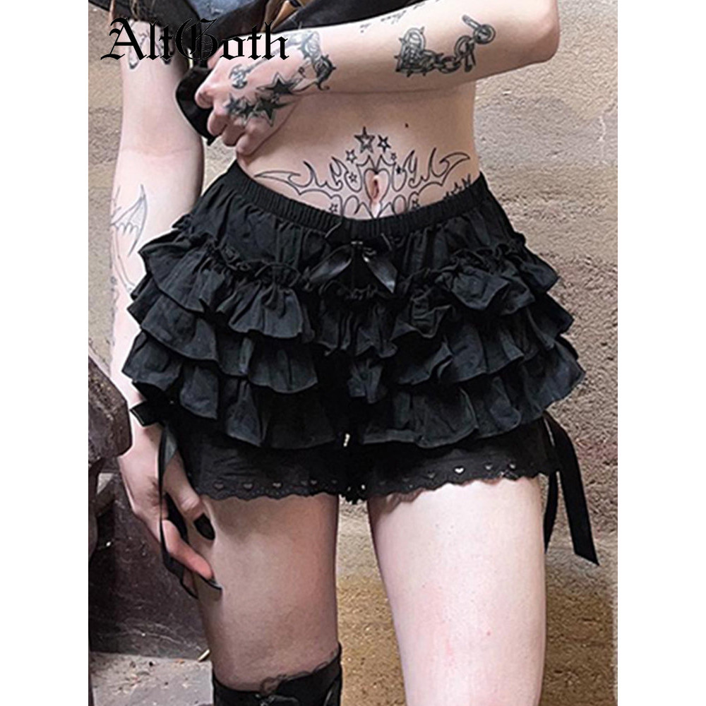 Jual AltGoth Mall Goth Lolita Lace Shorts Women Aesthetic Cute Sweet ...