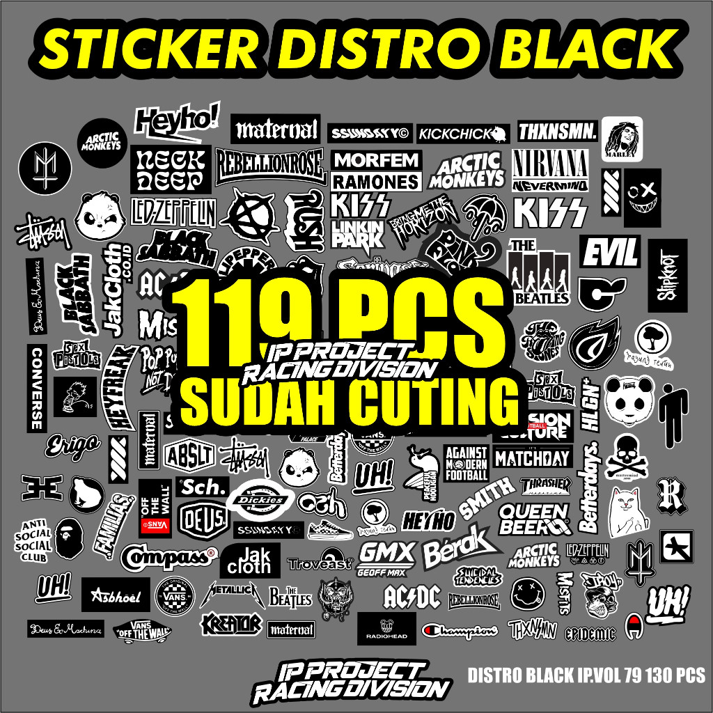 Jual STIKER DISTRO AESTHETIC ISI 119 PCS RANDOM STIKER BAND ANTI AIR ...