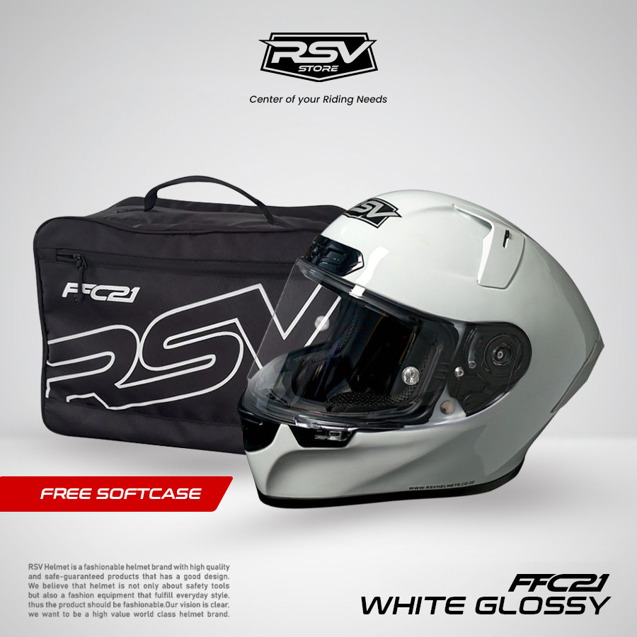 Jual BOX SET HELM RSV FFC21 SOLID WHITE GLOSSY | Shopee Indonesia