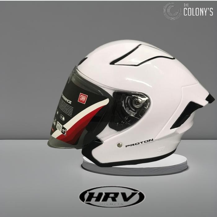 Jual Helm HRV Proton Half Face Solid Polos SNI Spoiler - WHITE, M ...