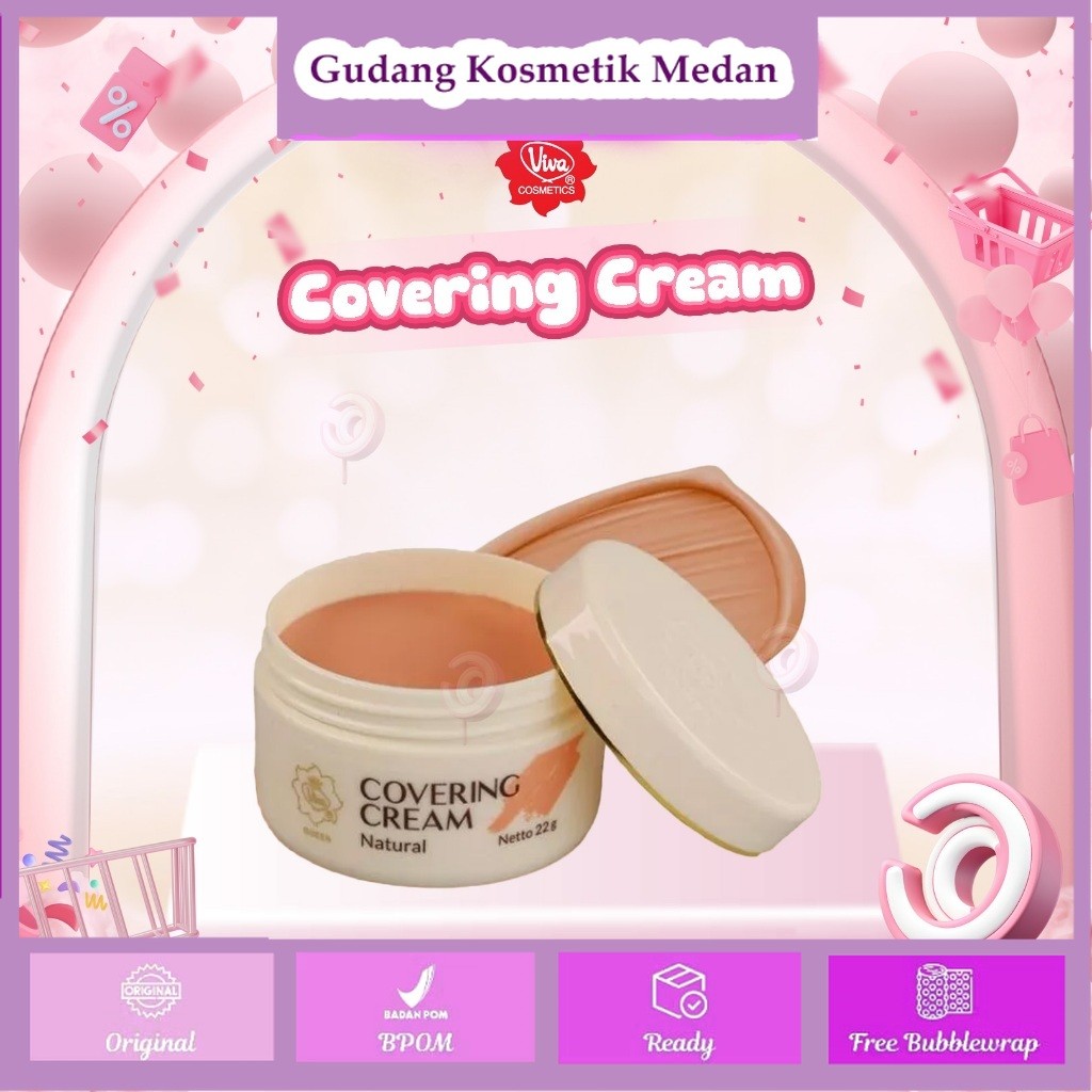 Jual VIVA QUEEN - COVERING CREAM ( 22 g ) - Alas Bedak Krim Wajah Nutup ...
