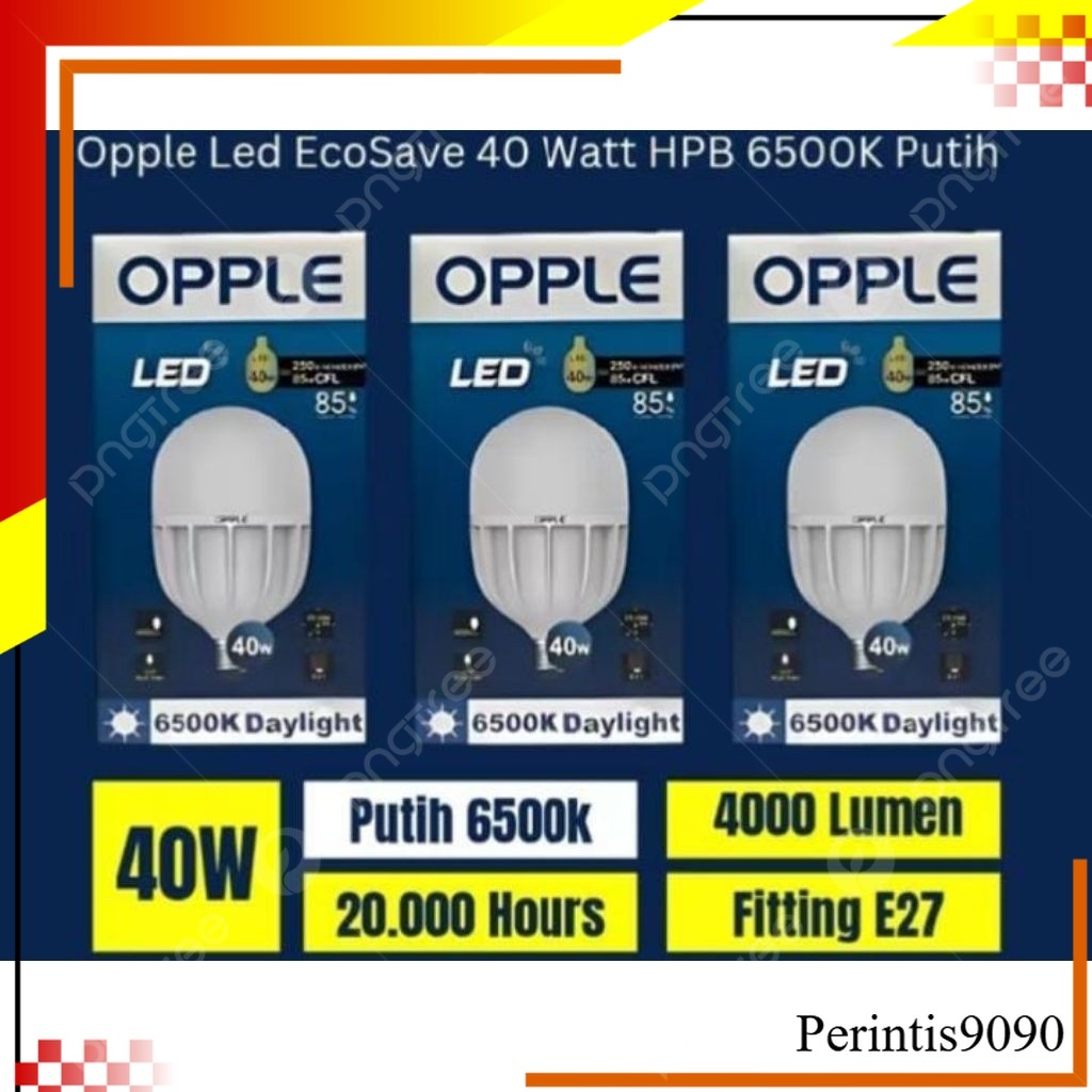 Jual Lampu Led Opple 40W Cahaya Putih 6500K Garansi 1 Tahun Bolham ...
