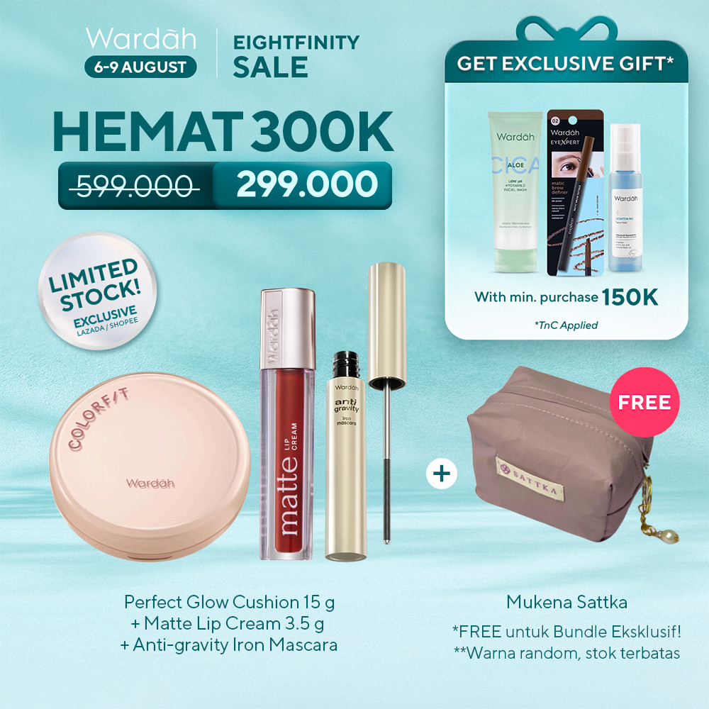 Jual [HEMAT 300K] WARDAH 8.8 Exclusive Bundle Make Up FREE Sattka ...