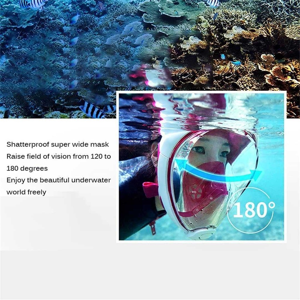 Jual JKMLLCM Masker Full Face Scuba Diving Snorkeling Action Cam Mount ...