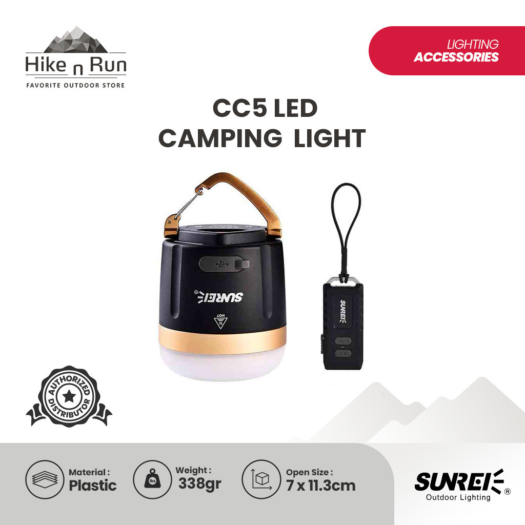 Jual Sunrei Lampu Tenda CC5 Camping Light with Remote Lamp Lantern IPX5 ...