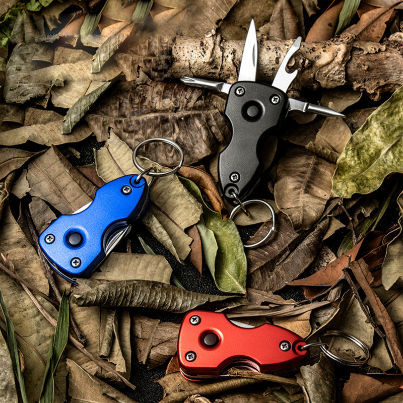 Jual keychain screwdriver 6-in-1 Folding Knife Mini Pocket Keychain ...