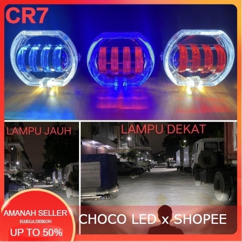 Jual Lampu Utama Led Motor Projie Daymaker Biled CR7 Angel Eyes + Devil ...