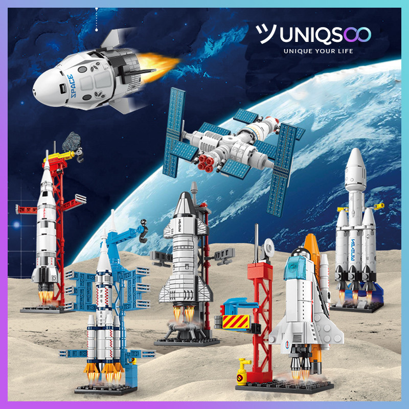 Jual UNIQSOO Brick Mini Roket SPACE SHUTTLE Miniatur Pesawat Luar ...