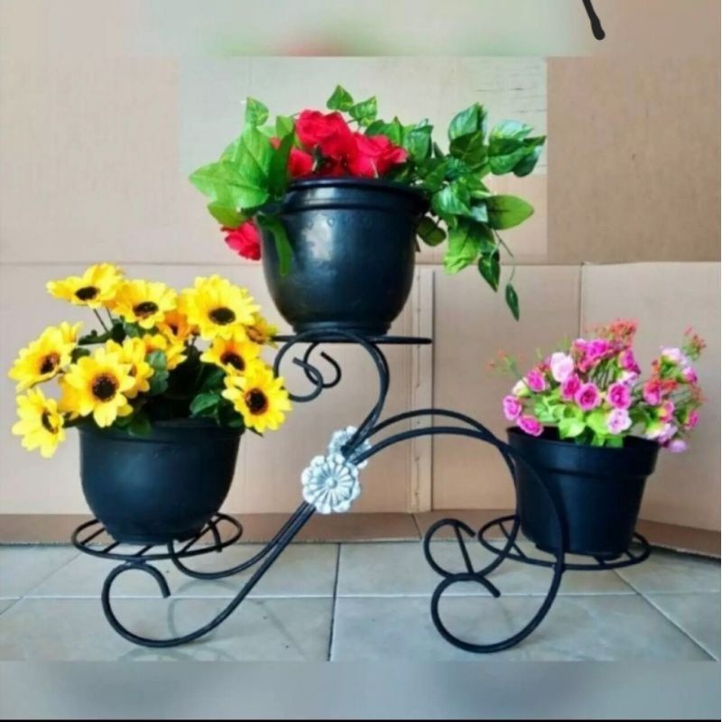 Jual Standing rak/tempat rak bunga model 3 susun Lucu | Shopee Indonesia