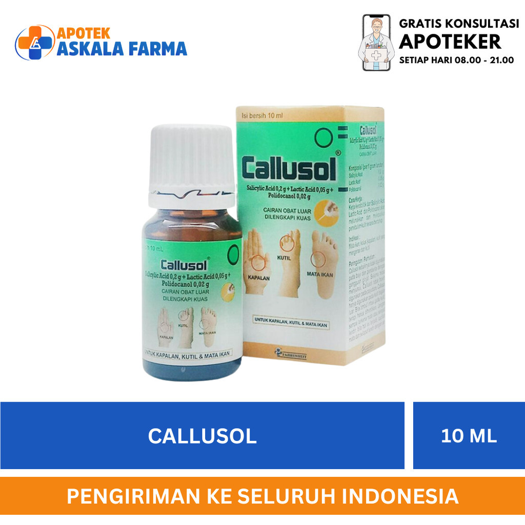 Jual CALLUSOL BOTOL 10ML / MATA IKAN / KAKI PECAH PECAH | Shopee Indonesia