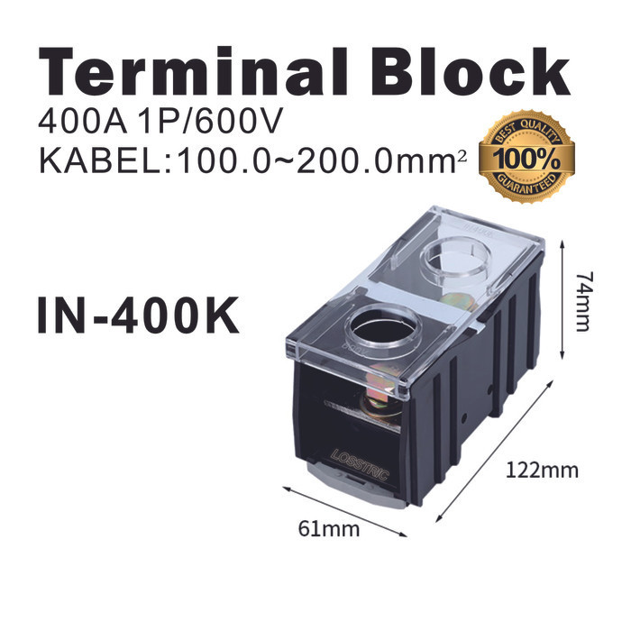 Jual Terminal Block Din Rail IN-400K 400A 1P/600V | Shopee Indonesia