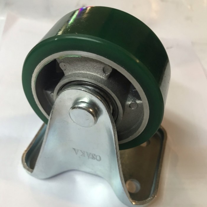 Jual Roda PU Caster Troli Trolly Roda Pu Hijau Roda Pu 3 inch Mati ...