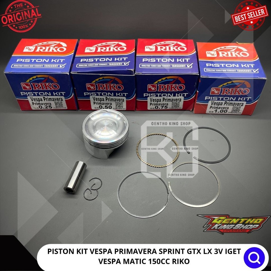 Jual PISTON KIT SEHER SET VESPA PRIMAVERA SPRINT GTX LX 3V IGET VESPA MATIC 150CC RIKO | Shopee ...