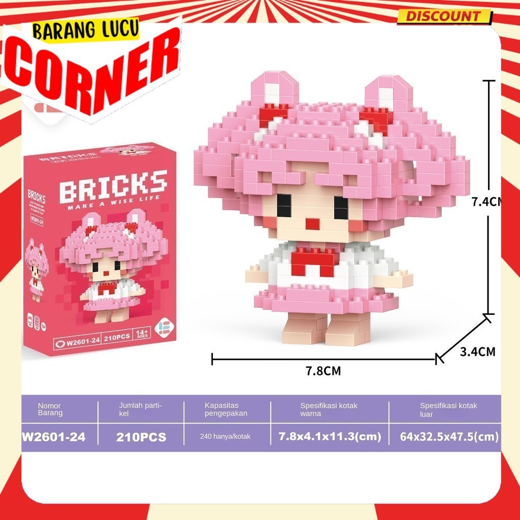 Jual Mainan Kuromi Mini Bricks Nano Block untuk Edukasi Anak di Rumah ...
