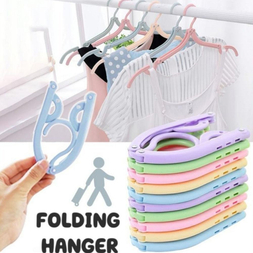 Jual Portable Clothes Hanger Travel Hanger Folding Cloth Hanger Closet ...